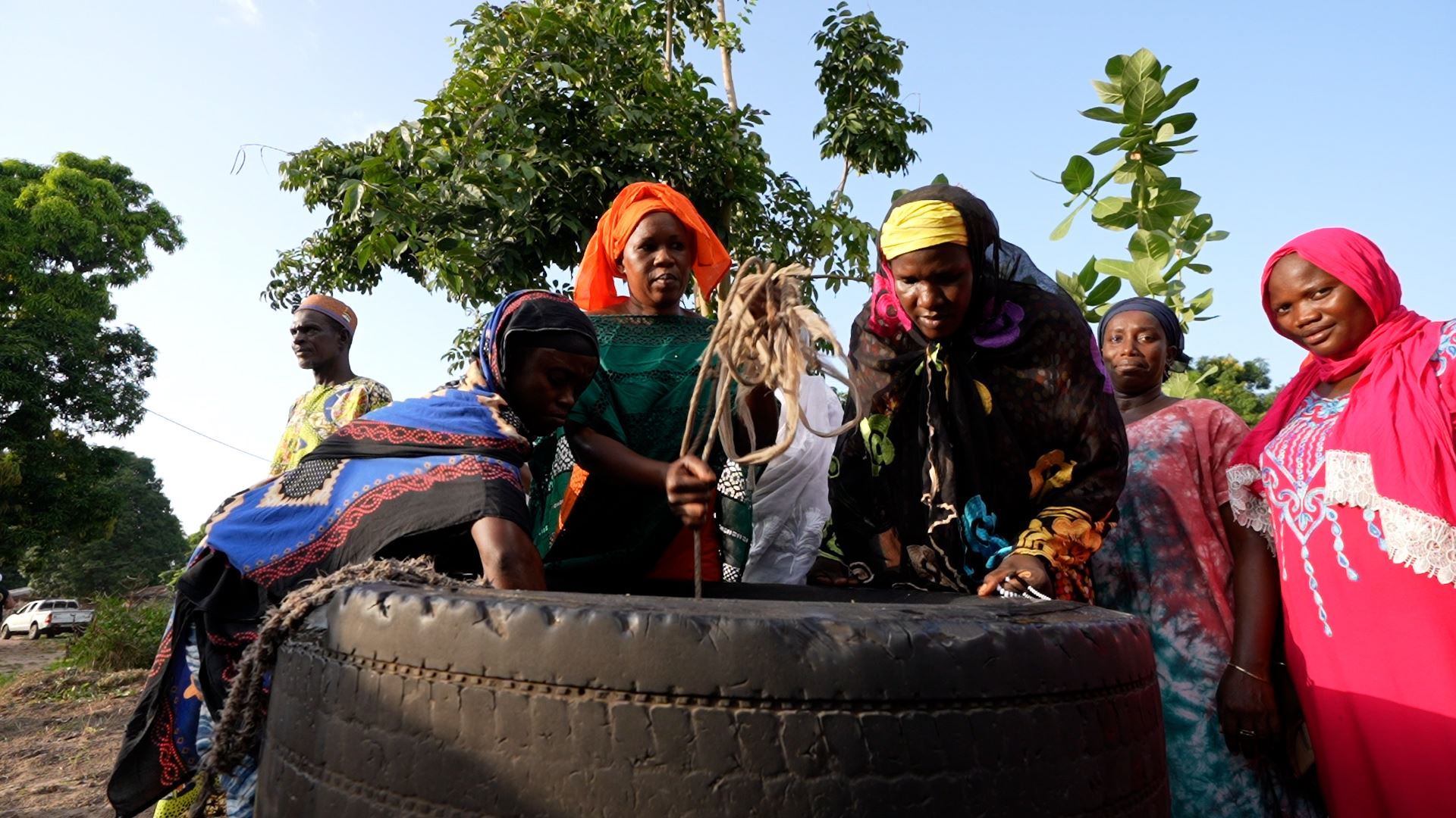 A 15 meter deep shallow well equipped with a manual pulley ...