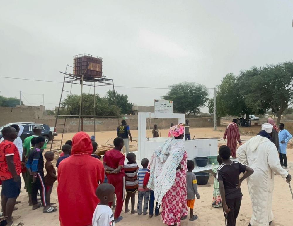 A rural/agricultural well with a solar-powered pump, 15 meters deep ...
